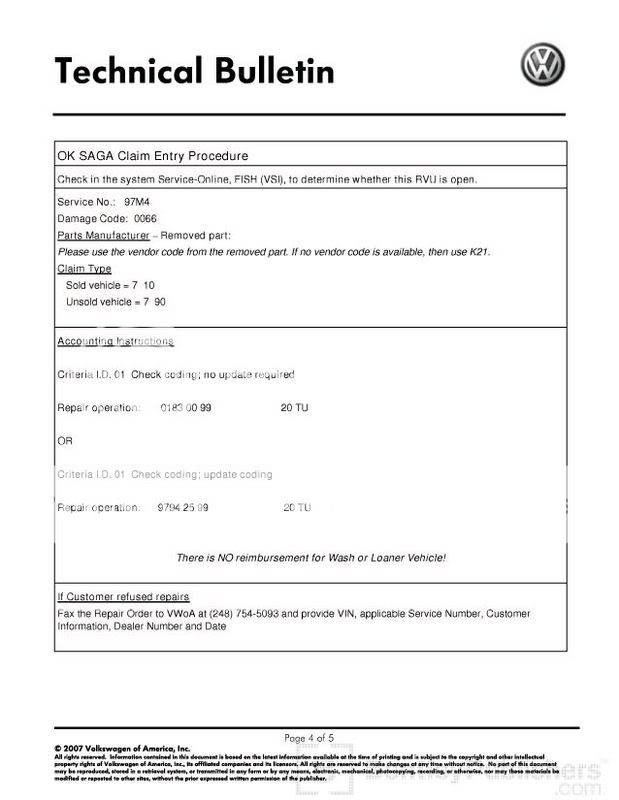 Central Electronics newest TSB. Has VW gone mad? | VW Vortex ...